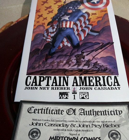 Marvel Comics | Other | Authenticated Signed Captain America Comic ...